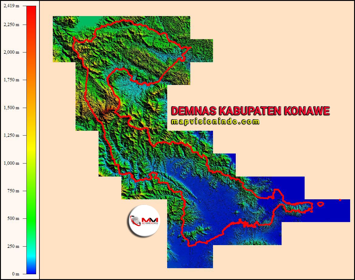 Download DEMNAS Gratis Kabupaten & Kota di Provinsi Sulawesi Tenggara ...