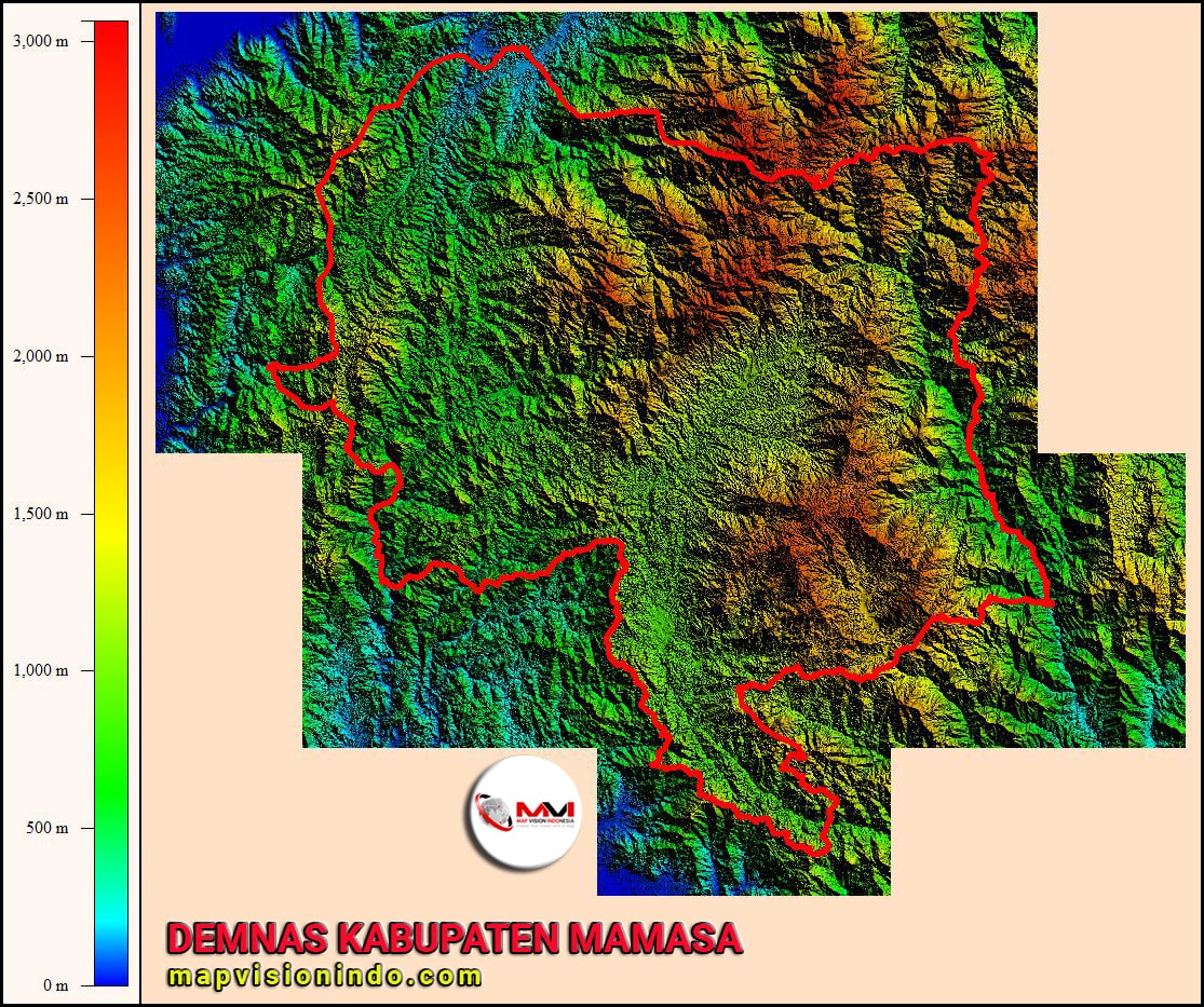 Download DEMNAS Gratis Kabupaten di Provinsi Sulawesi Barat - Map Vision Indonesia