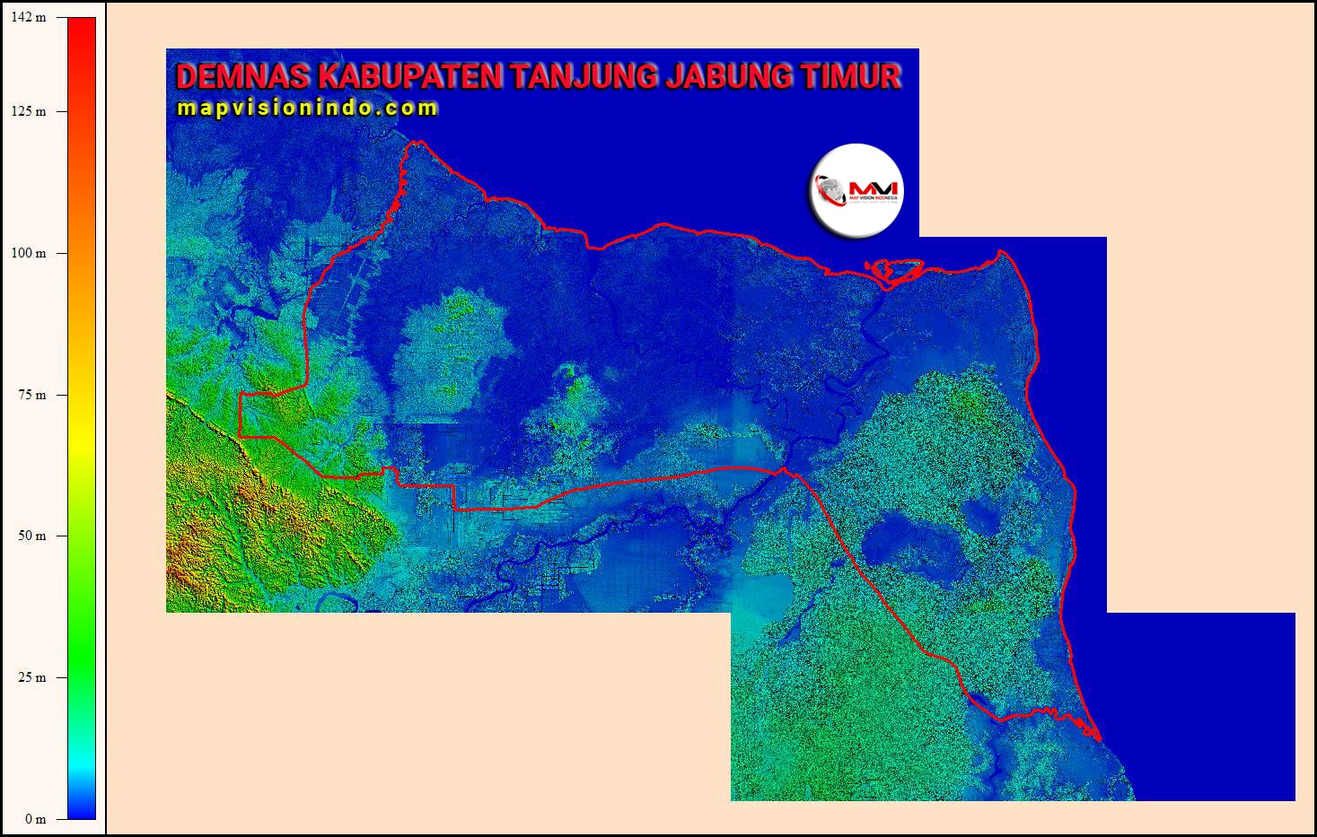Download DEMNAS Gratis Kabupaten & Kota di Provinsi Jambi - Map Vision Indonesia